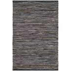 SAFAVIEH Rag Rug Black/Multi 6 ft. x 9 ft. Striped Gradient Area Rug ...