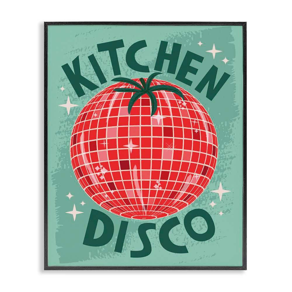 Stupell Industries Kitchen Disco Tomato by Lisa Perry Whitebutton Black ...