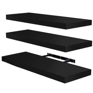 Reviews for 24 in. W x 6 in. D Black Floating Shelves for Decorative ...