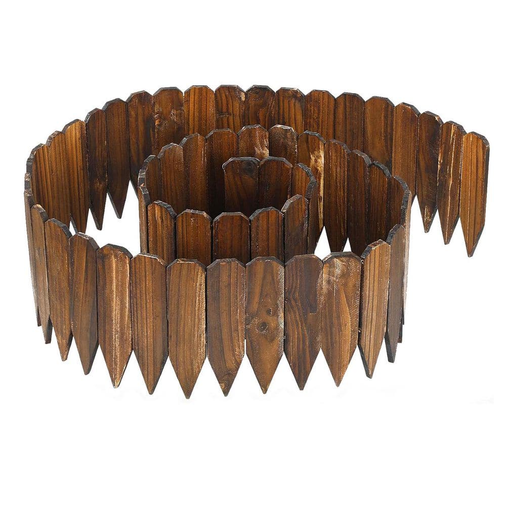 Oyezvary 12 in. Pine Wood Garden Fence Rustic Easy Install Sturdy ...