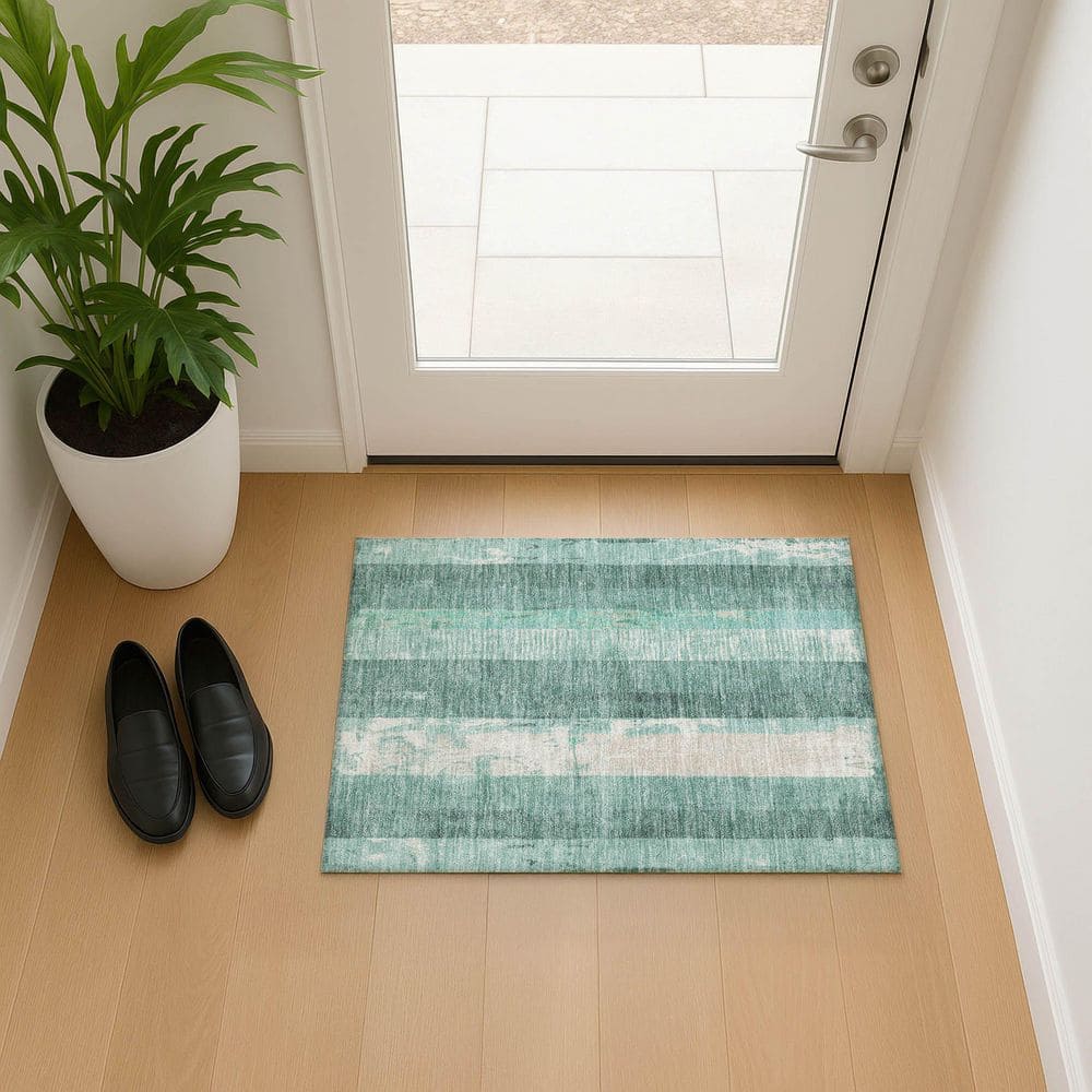 Addison Rugs Mayfield Premium Machine Washable Abstract AMF1689 Seafoam ...