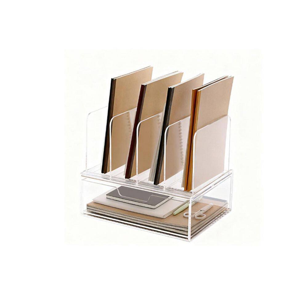 Clear 12 in. x 11 in. Plastic Desk Organizers with Drawer HDBQW1YCFV ...