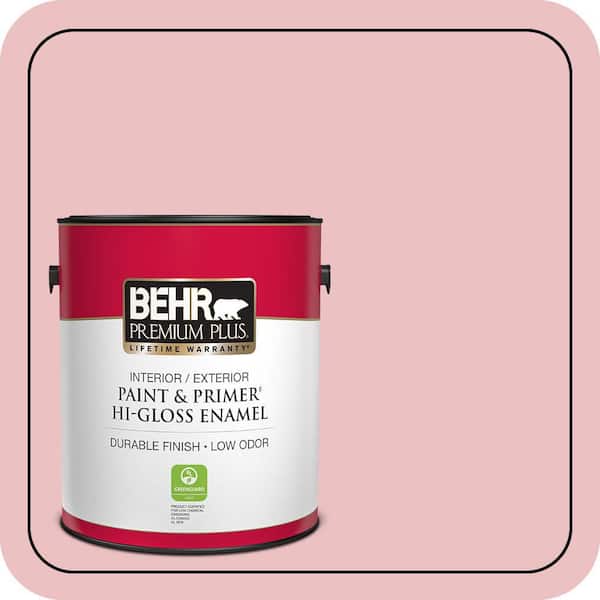 BEHR PREMIUM PLUS 1 gal. #130C-2 Cafe Pink Hi-Gloss Enamel Interior ...