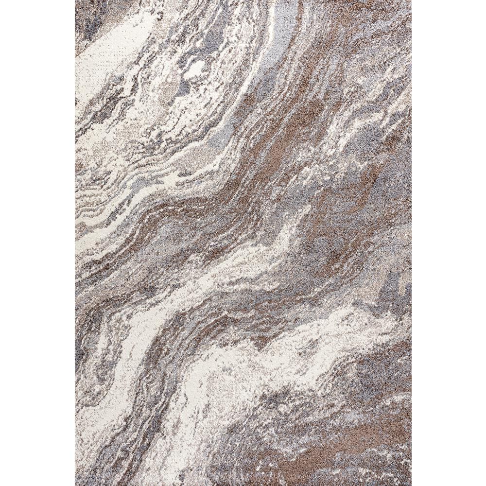 JONATHAN Y Kassia Brown/Gray 5 ft. x 8 ft. Contemporary Glam Abstract ...