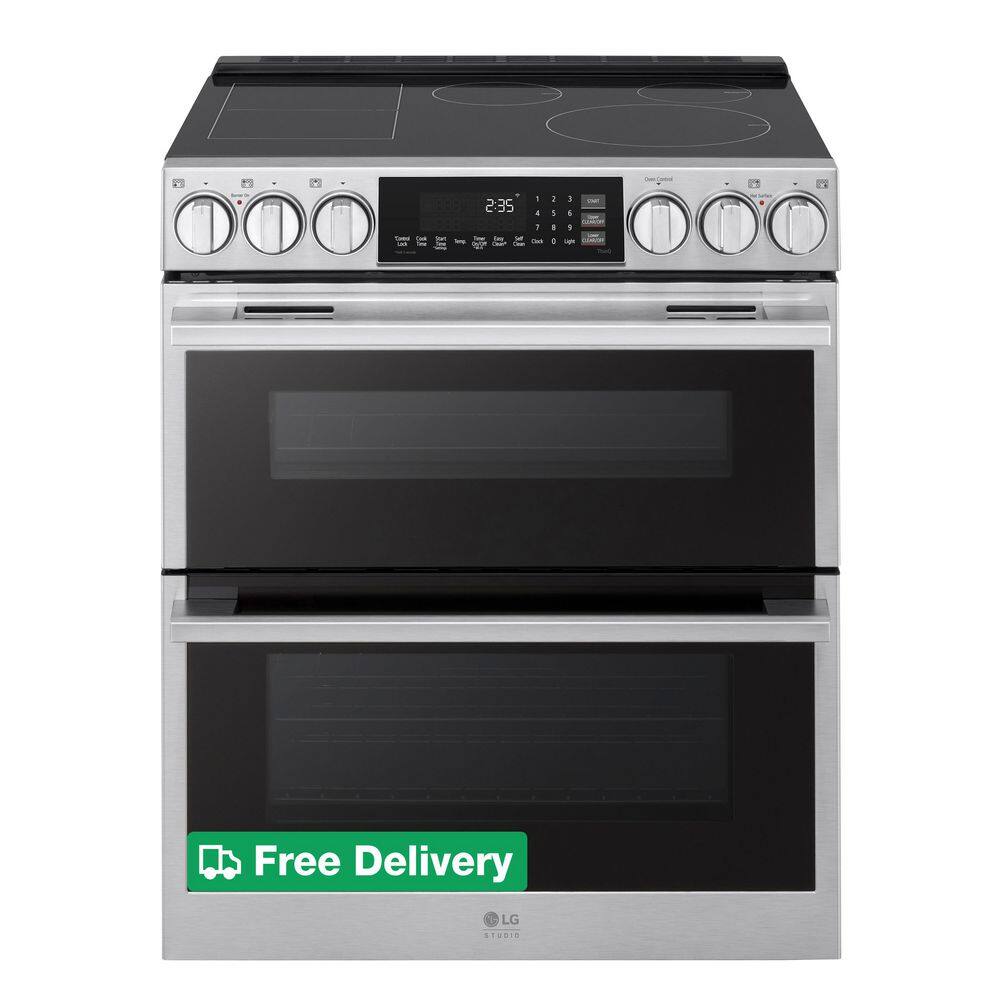 LG Studio 30 in. 5-Burner Elements Smart Double Oven Slide in Range in ...