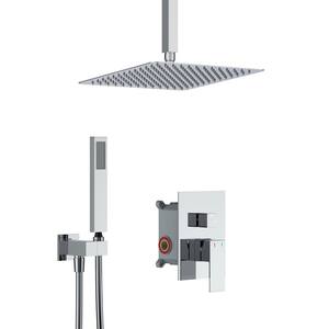 Magic Home 1-Spray Square Hand Shower and Showerhead from Wall Combo ...