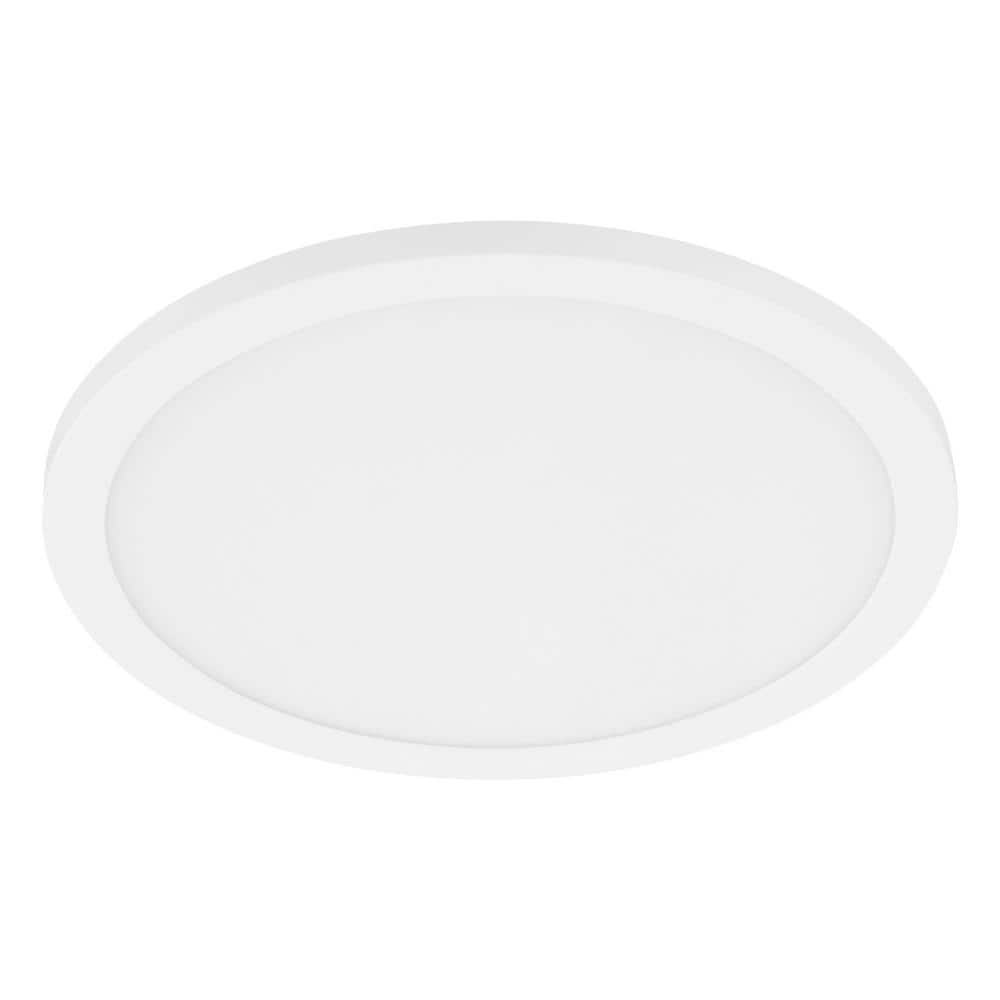 Eglo Trago 11.8 in. W x 0.5 in. H White Integrated LED Flush Mount with ...
