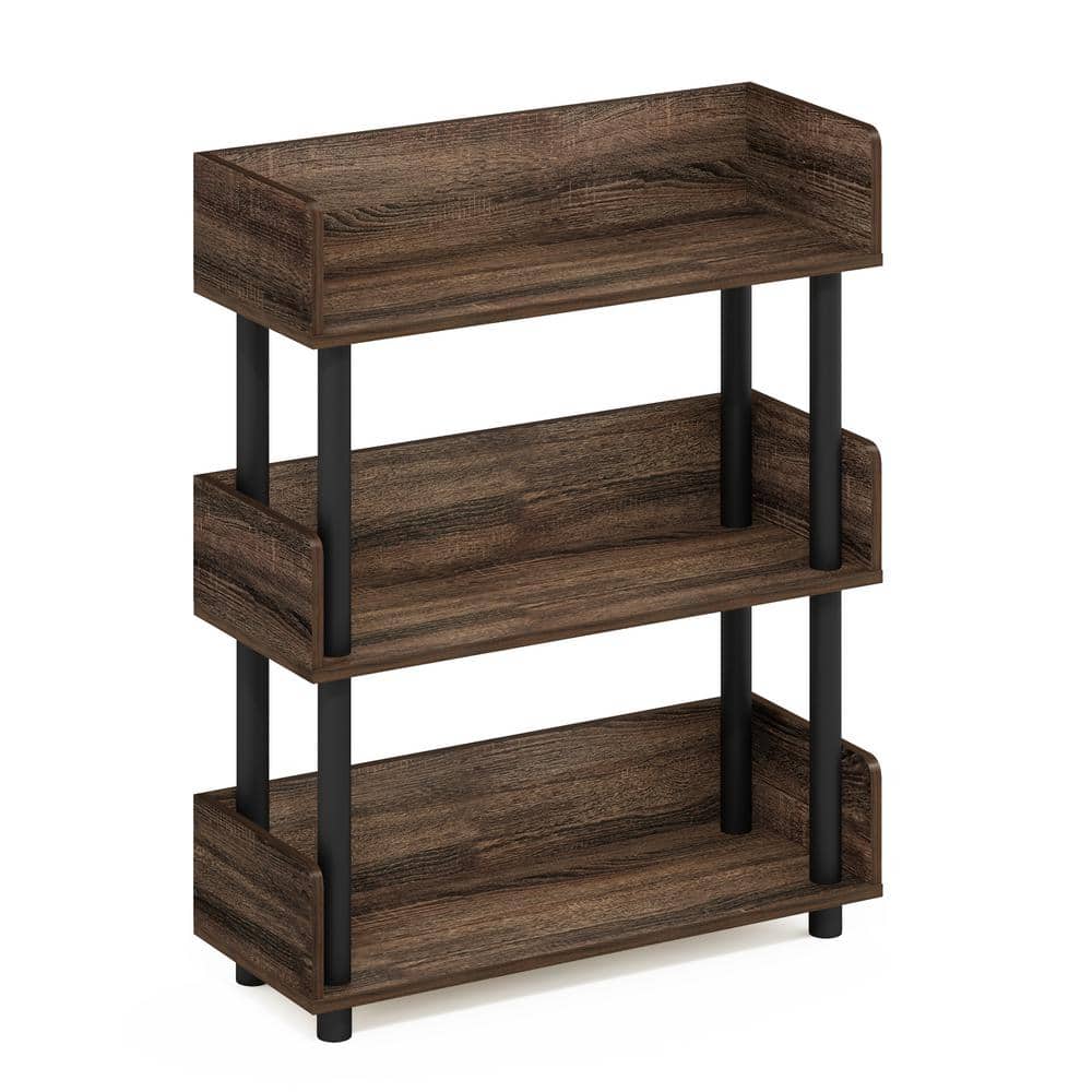 Furinno Turn-N-Tube 29.6 in. Tall Walnut Wood 3-Tier Bookcase 22193WN - The Home Depot