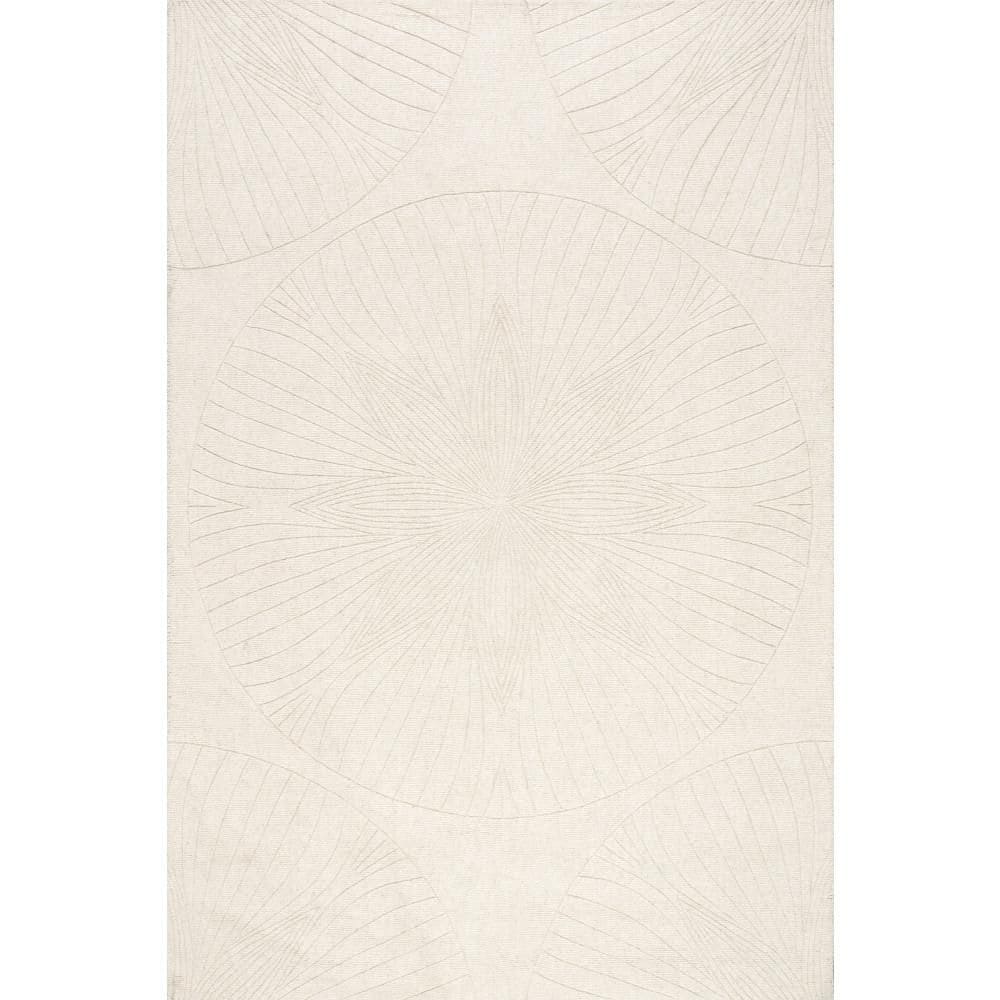 RUGS USA Padma Lakshmi X Rugs Stillpoint Radiating Pattern Wool Ivory 5 ...