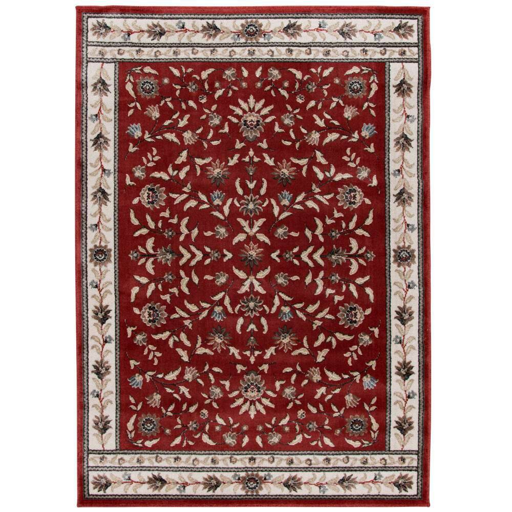 Natco Kurdamir Carlo 5 ft. x 7 ft. Cinnabar/Navajo White Area Rug ...