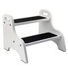 Dracelo 16.12 in. x 13.37 in. White Bathroom Wooden Step Stools Vanity ...