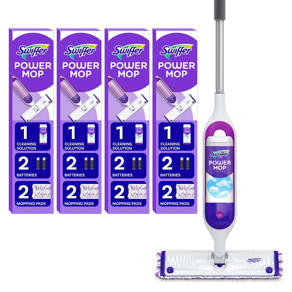 Swiffer Power Mop Starter Kit (1-Power Mop, 2-Pads, Cleaning Solution and Batteries)(Multi-Pack ...