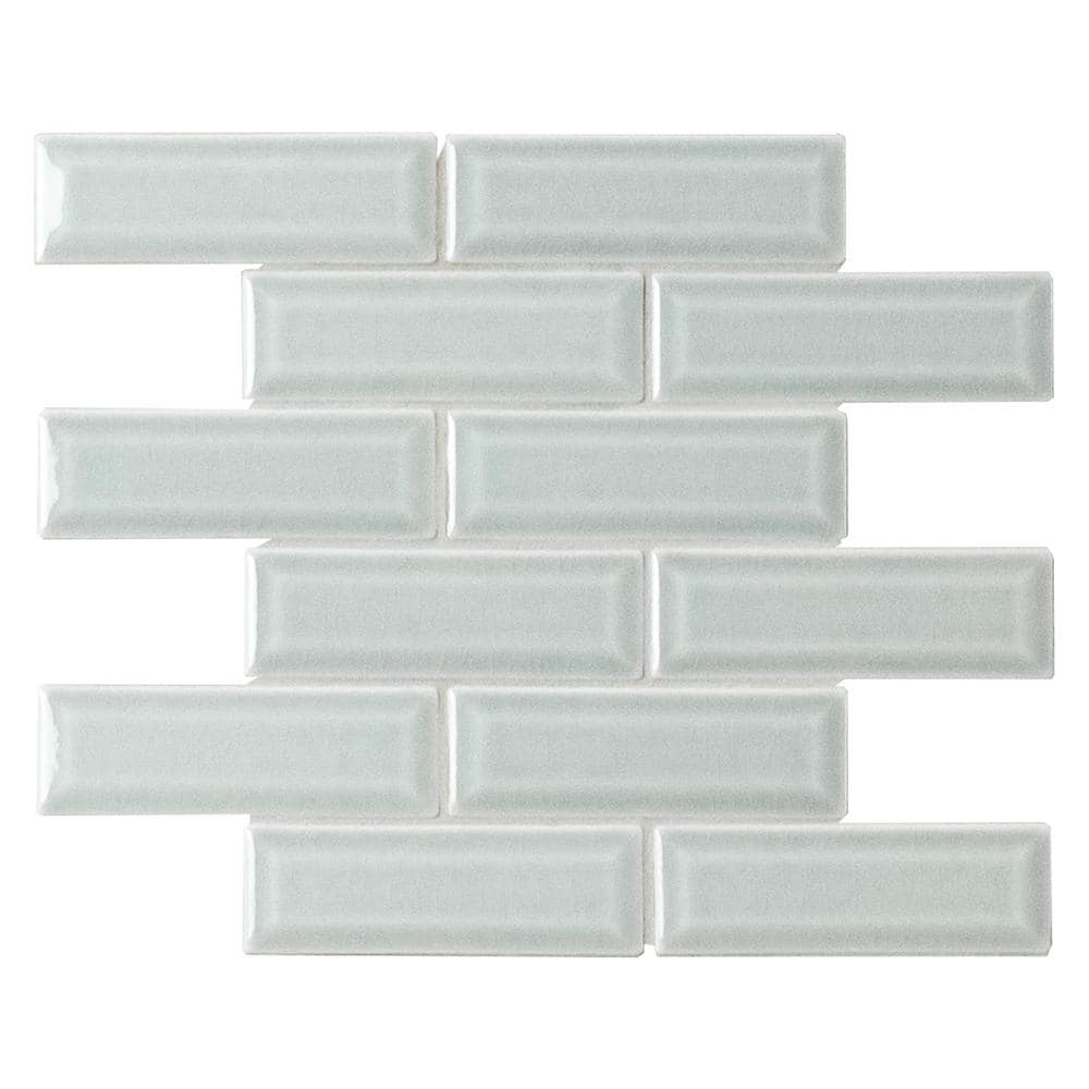 MSI Take Home Tile Sample - Dove Gray Beveled 4 in. x 4 in. Glossy ...