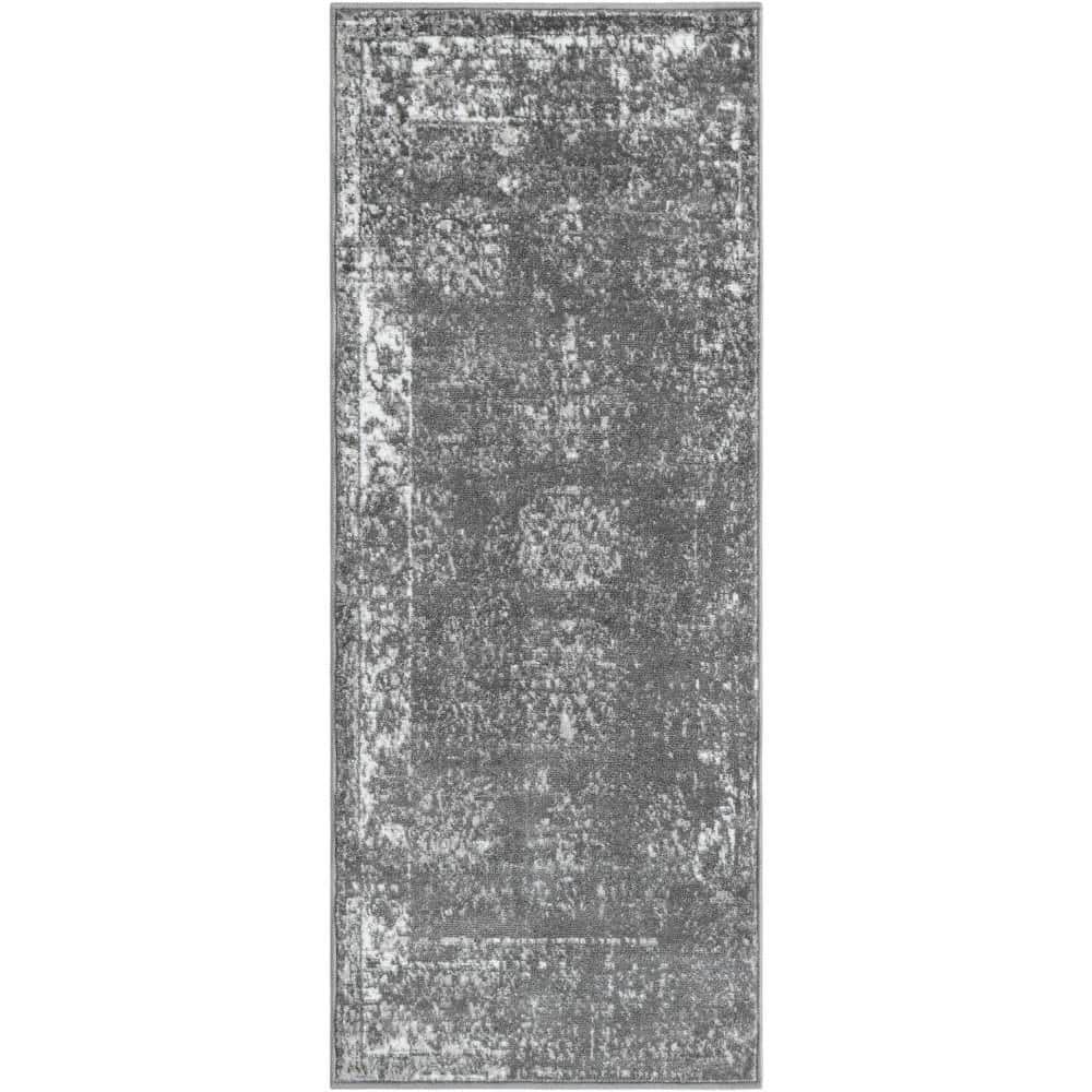 Unique Loom Sofia Casino Dark Gray 2 ft. x 5 ft. 1 in. Area Rug 3193433 ...