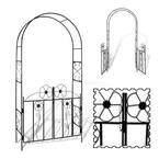 Outsunny Black 85 in. x 19 in. Metal Garden Arbor with Gate for ...