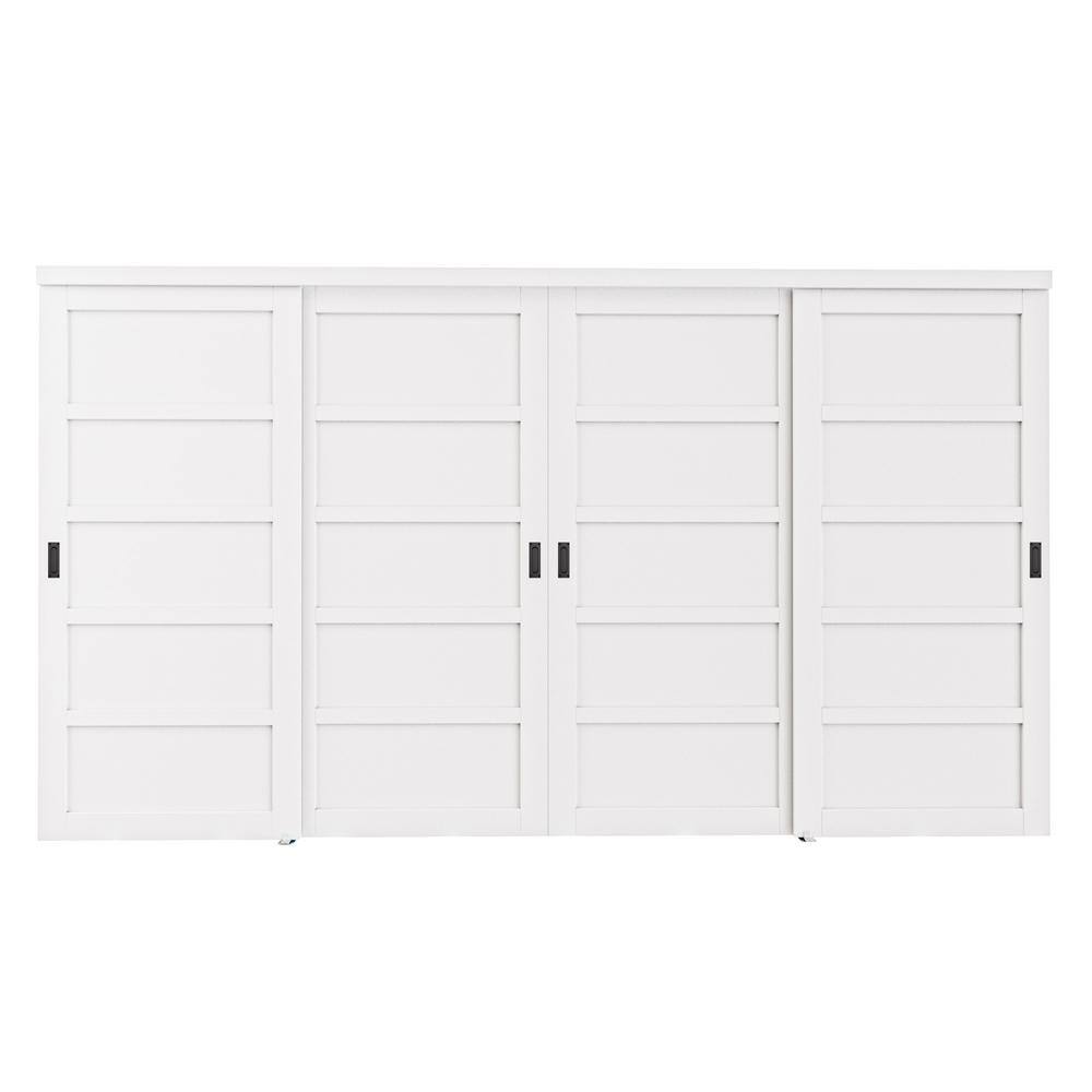 ARK DESIGN 144 in. x 80 in. Paneled 5-Lite Blank Pattern White Primed ...