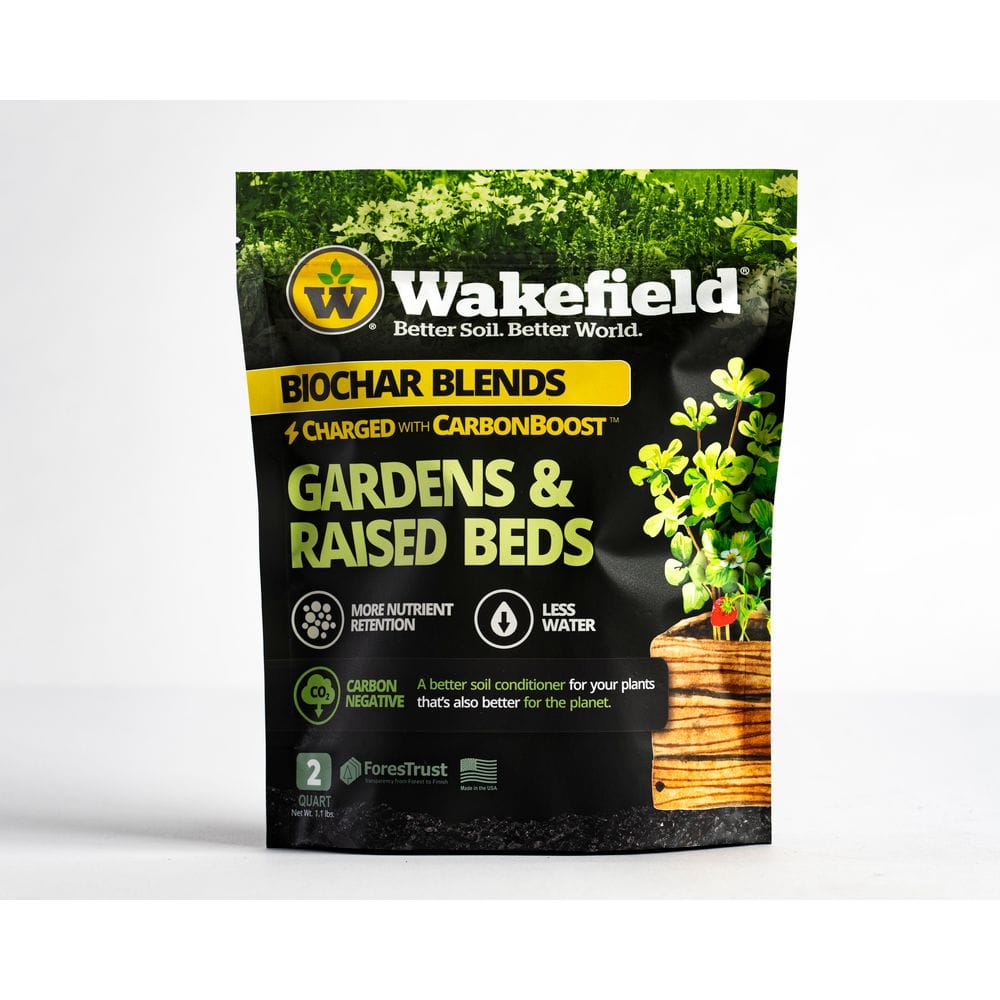 WAKEFIELD Biochar Blend with CarbonBoost for Gardens and Raised Beds ...