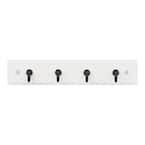 Home Decorators Collection 9 in. White Key Rack with 4 Matte Black ...
