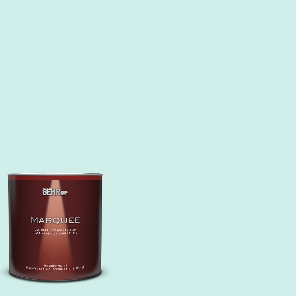 BEHR MARQUEE 1 qt. #490A-1 Teal Ice Matte Interior Paint & Primer ...