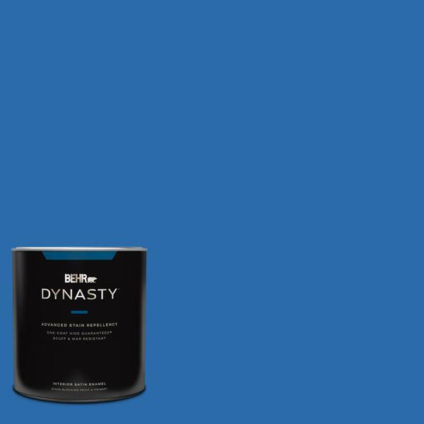 BEHR DYNASTY 1 qt. #MQ4-24 Electric Blue One-Coat Hide Satin Enamel ...