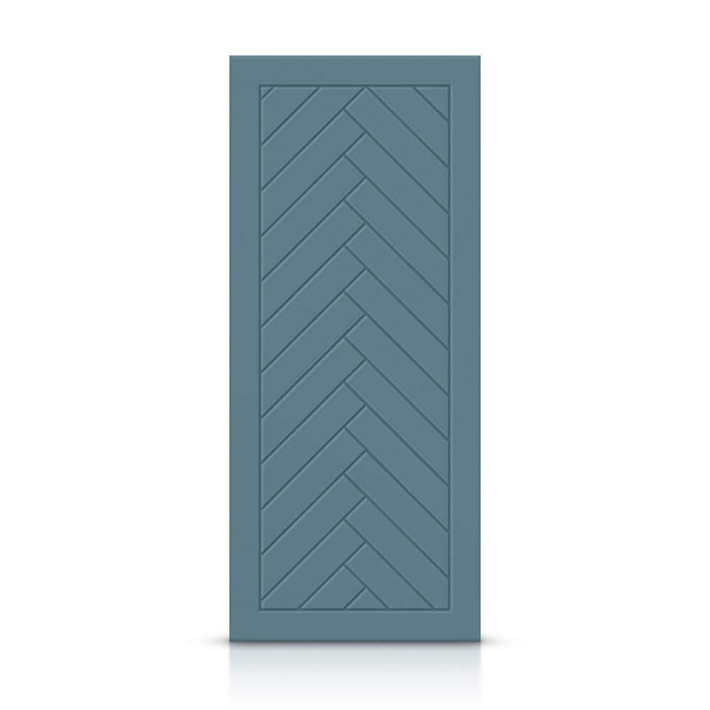 CALHOME 30 in. x 84 in. Hollow Core Dignity Blue Painted Composite MDF ...