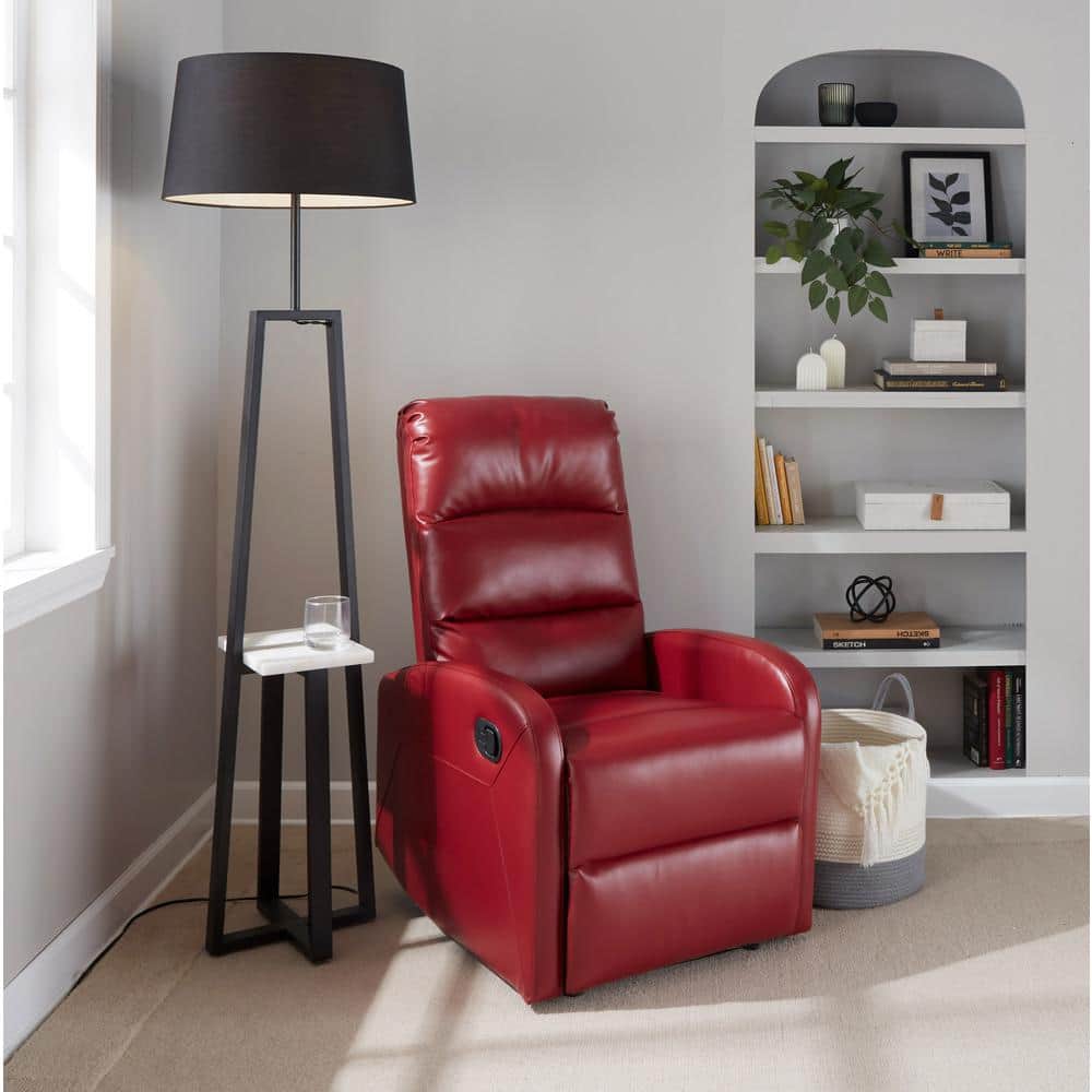 Lumisource Dormi Red Faux Leather Recliner Chair RCL-DORMI R - The Home ...