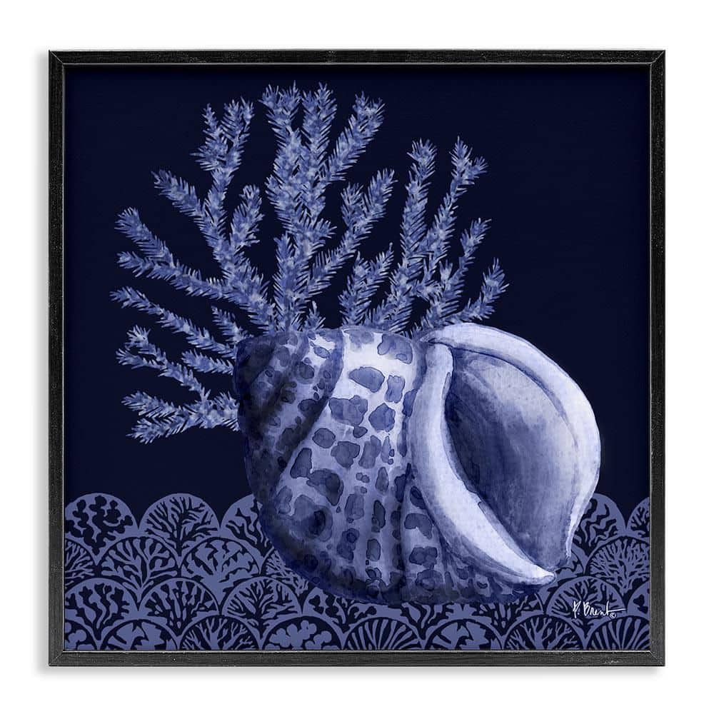 Stupell Industries Shadow Shell Patterned by Paul Brent Black Framed ...