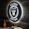 Evergreen Las Vegas Raiders Round 23 in. Plug-in LED Lighted Sign ...