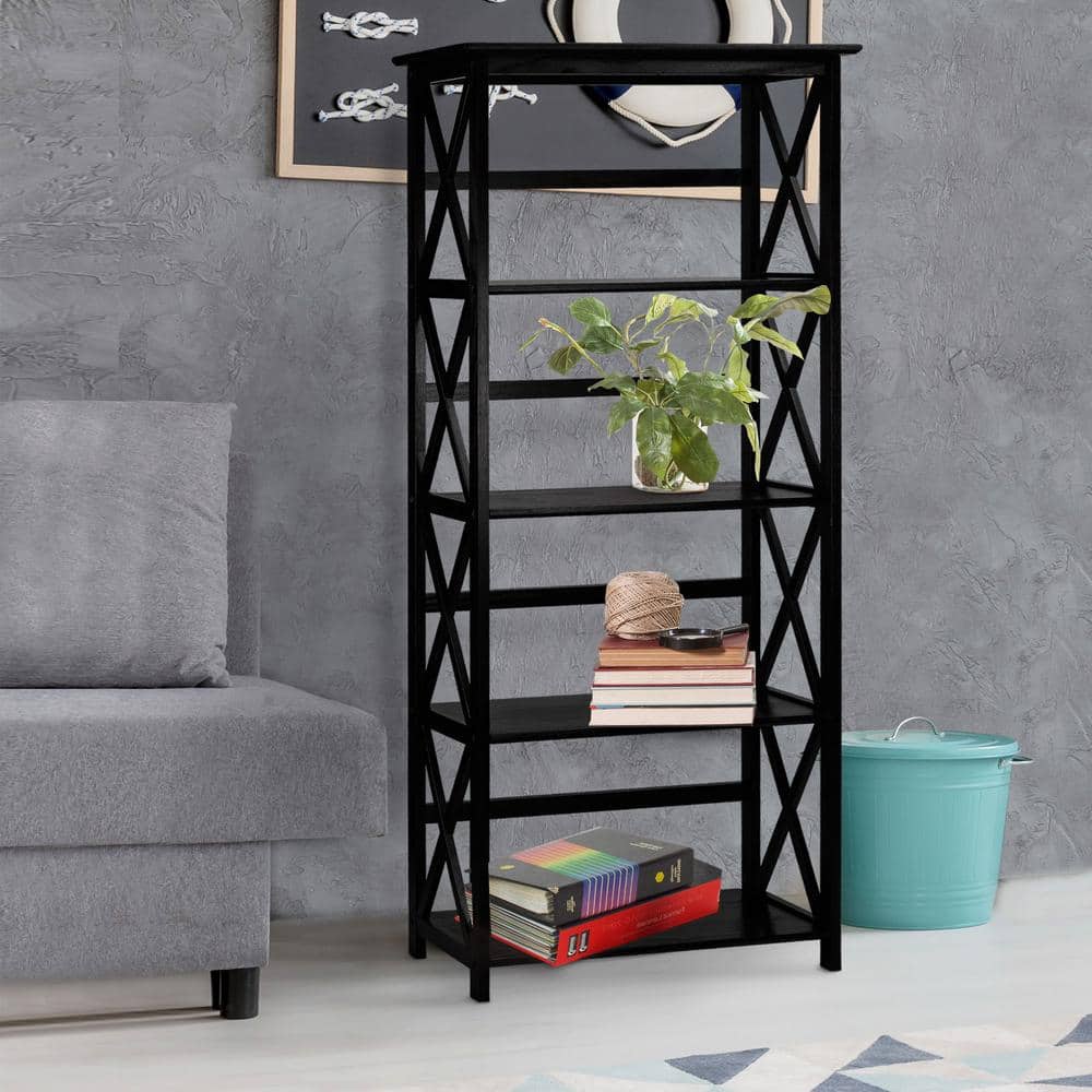 Casual Home Montego Black Open Bookcase 324-52 - The Home Depot