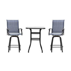 Patio Festival Red 3-Piece Outdoor Sling Square Bar Height Outdoor ...