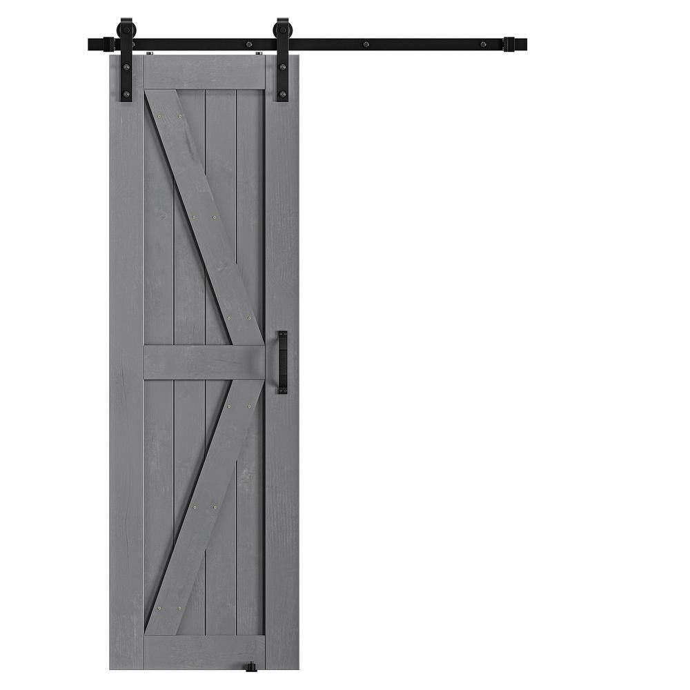 SOCBAZZAR 26 in. x 84 in. Grey Wood K-Shaped Natural Solid Finished ...