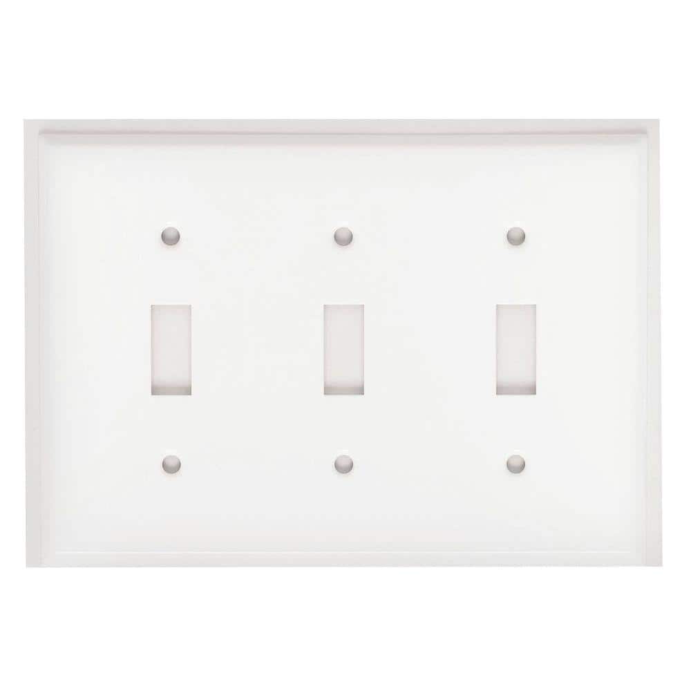 Mulberry White 3-Gang Toggle Wall Plate (1-Pack) 86073 - The Home Depot