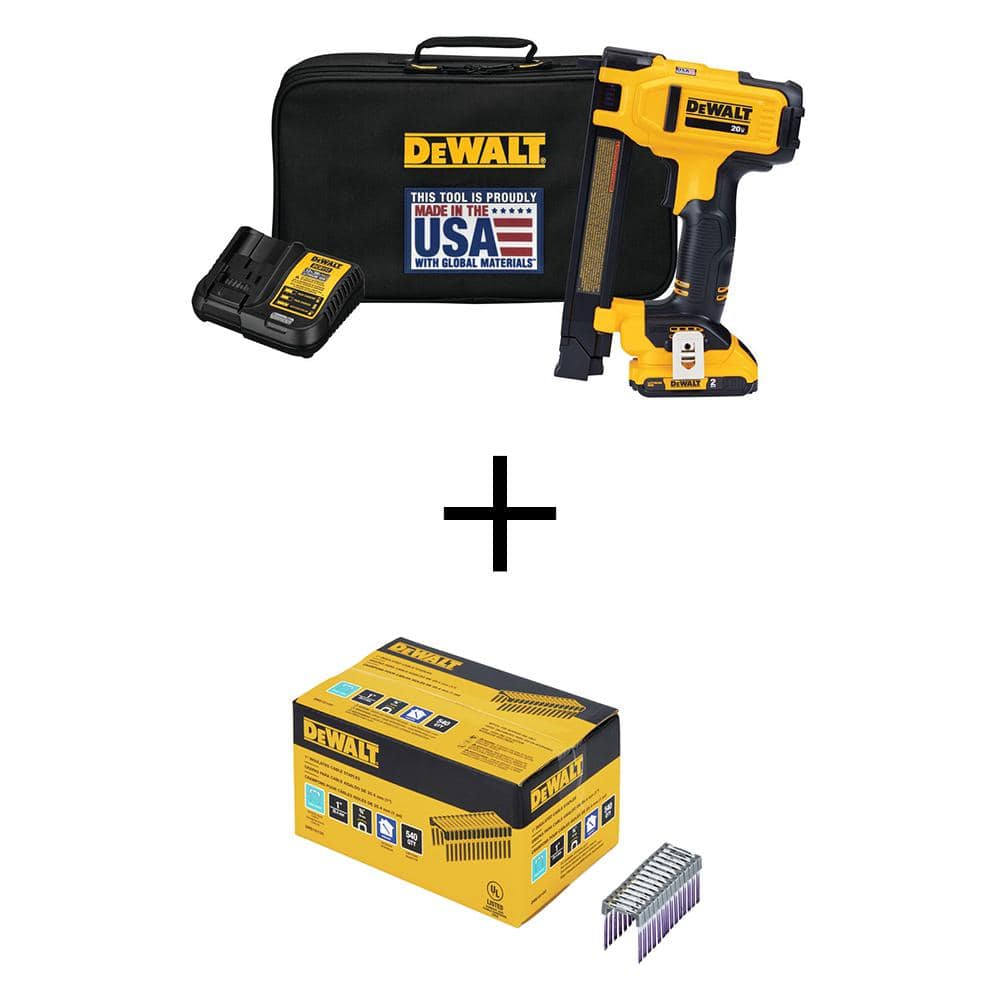 DEWALT 20V Max Lithium-Ion Cordless Cable Stapler and 1 in. Electrical ...