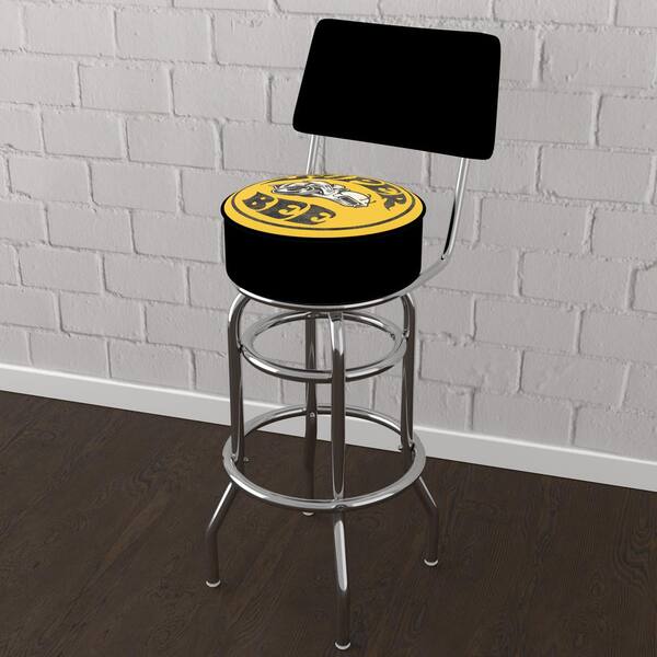Dodge Super Bee 31 in. Yellow Low Back Metal Bar Stool with Vinyl Seat ...