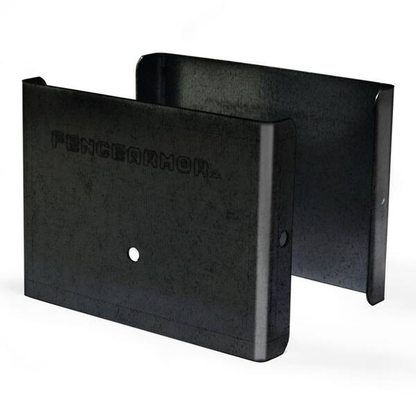 Fence Armor 4 in. L x 1/4 ft. H x 1/2 in. D Black Demi Fence Post Guard ...