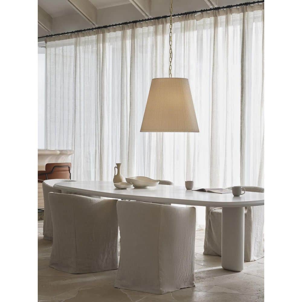 Beacon Lighting Amici 3 Lights Aged Brass Pendant Light with Pleated ...