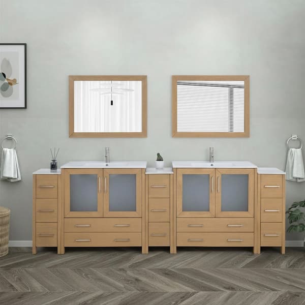 Reviews for Vanity Art Brescia 96 in. Single Sink Freestanding Natural ...