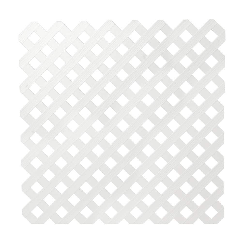 Veranda 4 ft. x 8 ft. White Diamond 1.107 in. Privacy Vinyl Lattice ...