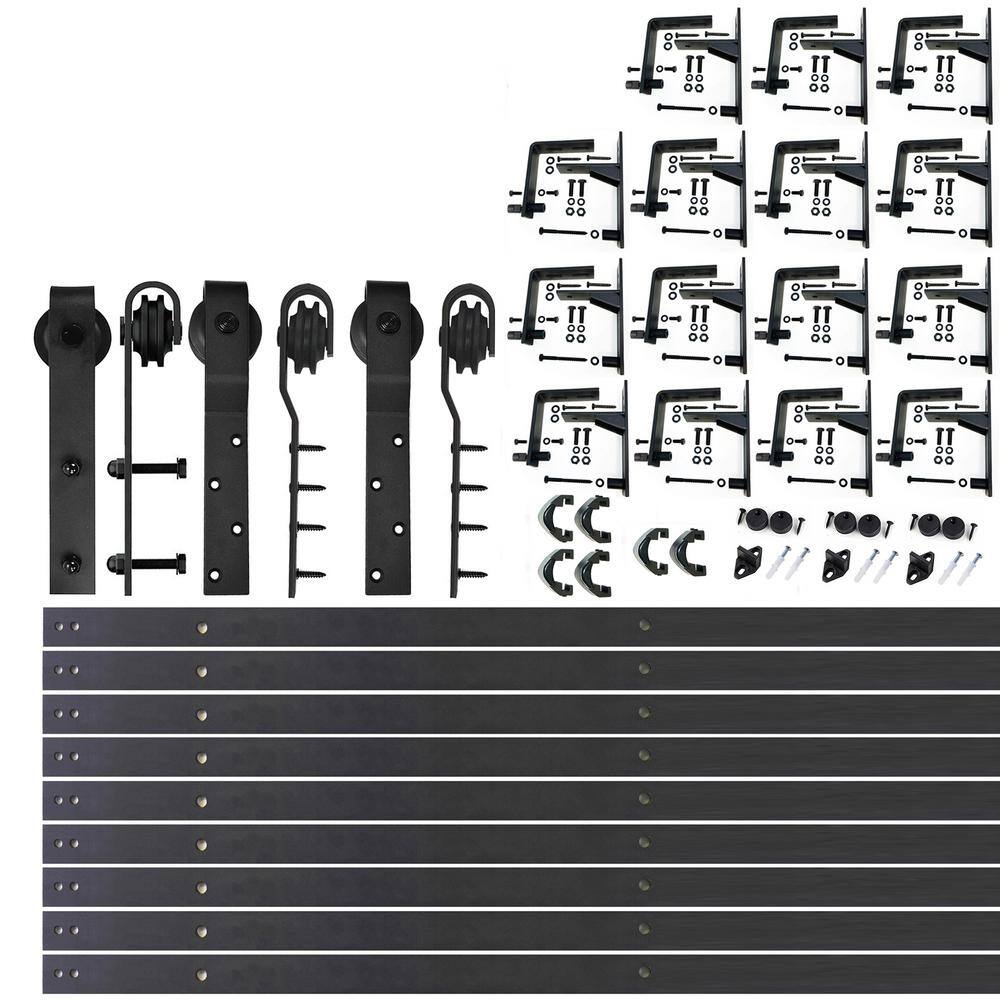 HOMACER 18 ft./216 in. Black Rustic Inverted Bent Triple Track Bypass ...