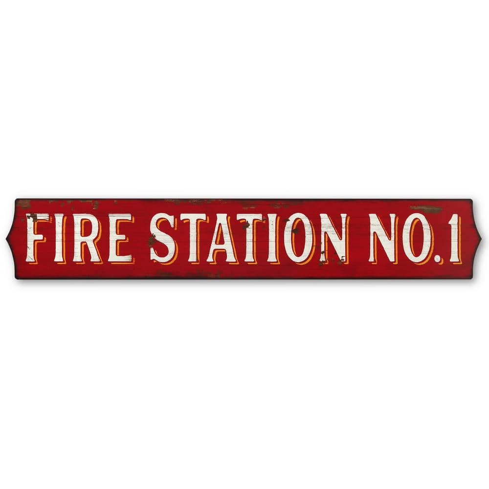 Open Road Brands Fire Station No. 1 Distressed Wood Decorative Sign ...