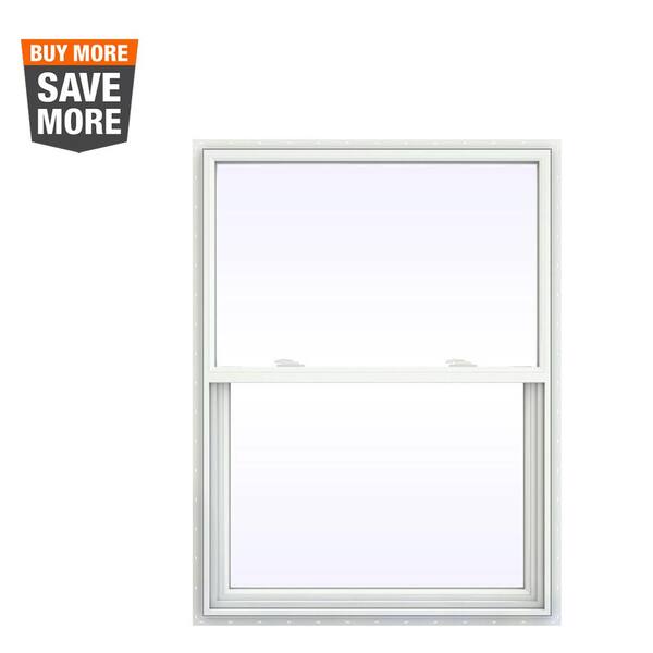 JELD-WEN 35.5 in. x 53.5 in. V-2500 Series White Vinyl Single Hung ...