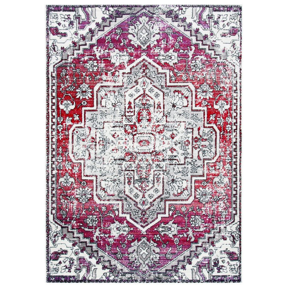 SAFAVIEH Skyler 6 ft. x 9 ft. Red/Ivory Ornate Overdyed Area Rug ...