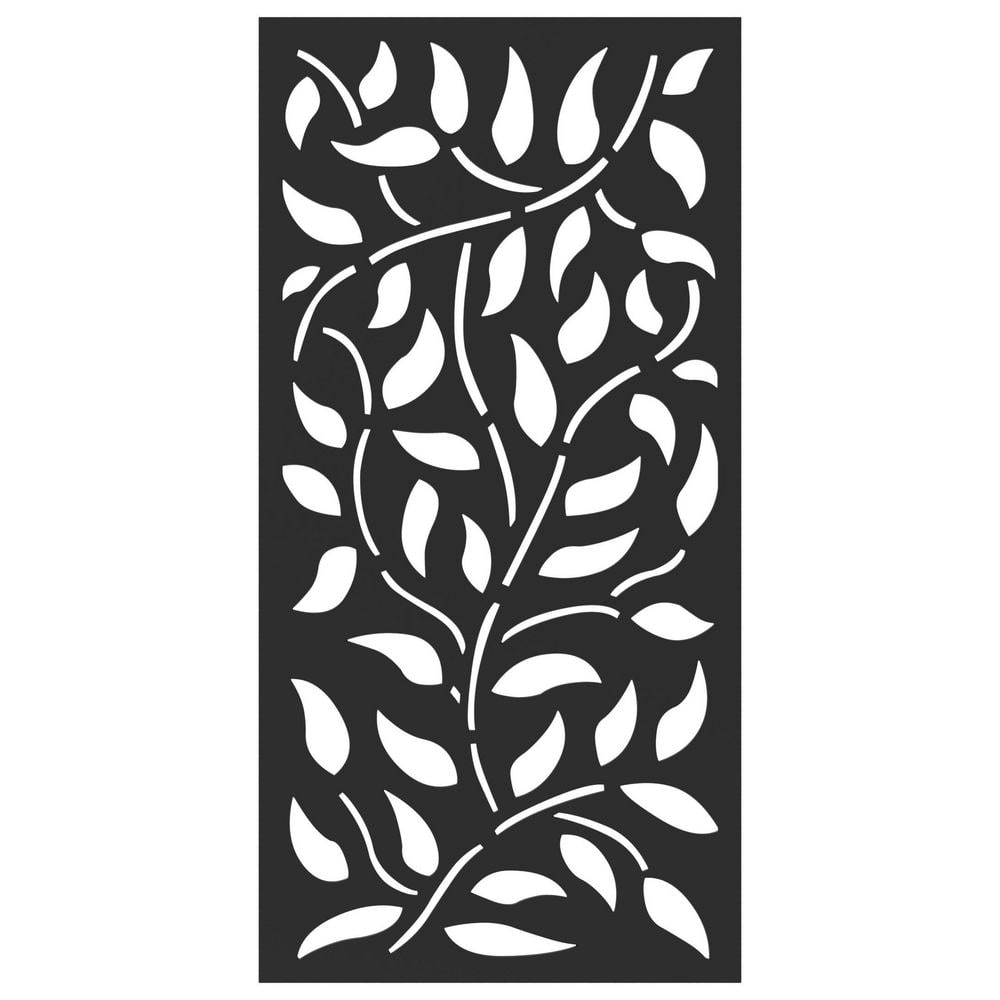 DESIGN VU Vines 6 ft. x 3 ft. Charcoal Recycled Polymer Decorative ...
