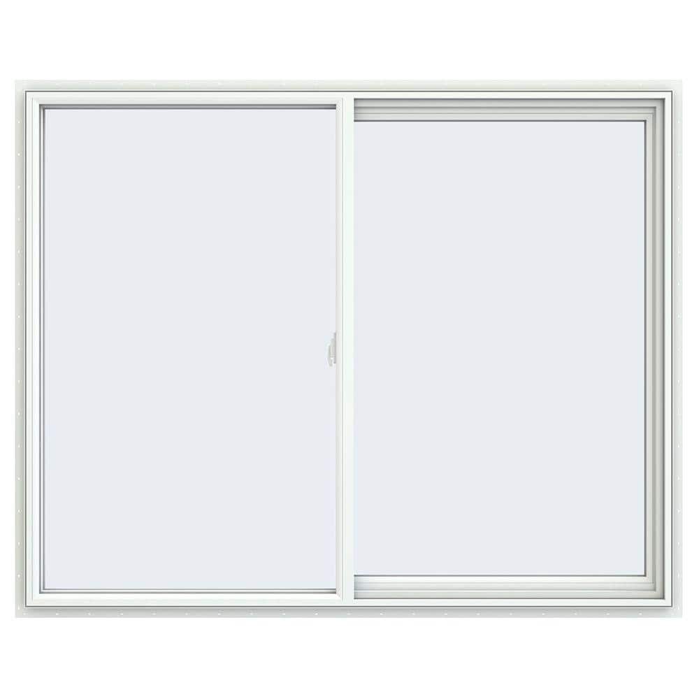 JELD-WEN 59.5 in. x 47.5 in. V-2500 Series White Vinyl Right-Handed ...