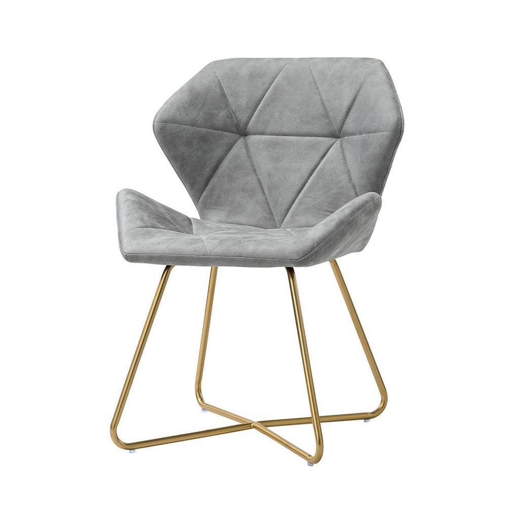 ARTFUL LIVING DESIGN Elisa Grey Side Chair with X-Shaped Metal Base ...