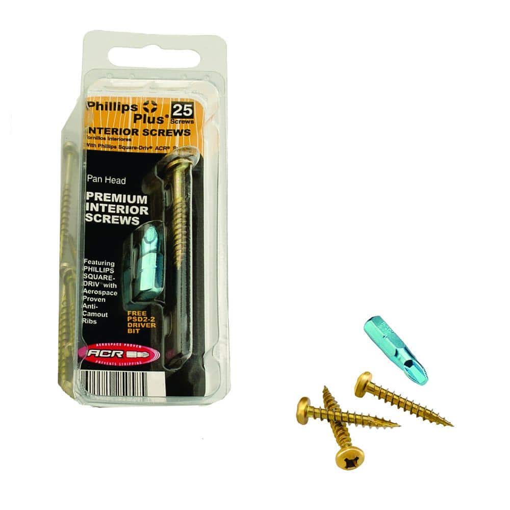 Phillips #7 5/8 in. Phillips-Square Pan-Head Wood Screws (25-Pack ...