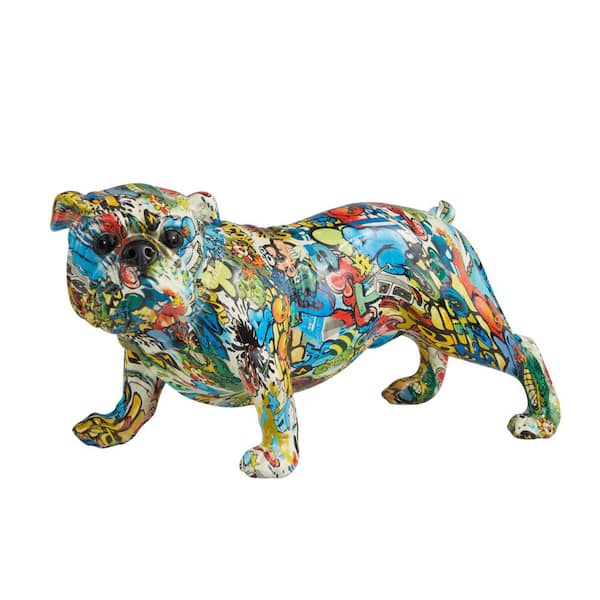 Litton Lane 8 in. x 8 in. Multi Colored Resin Dog Sculpture 043538 ...