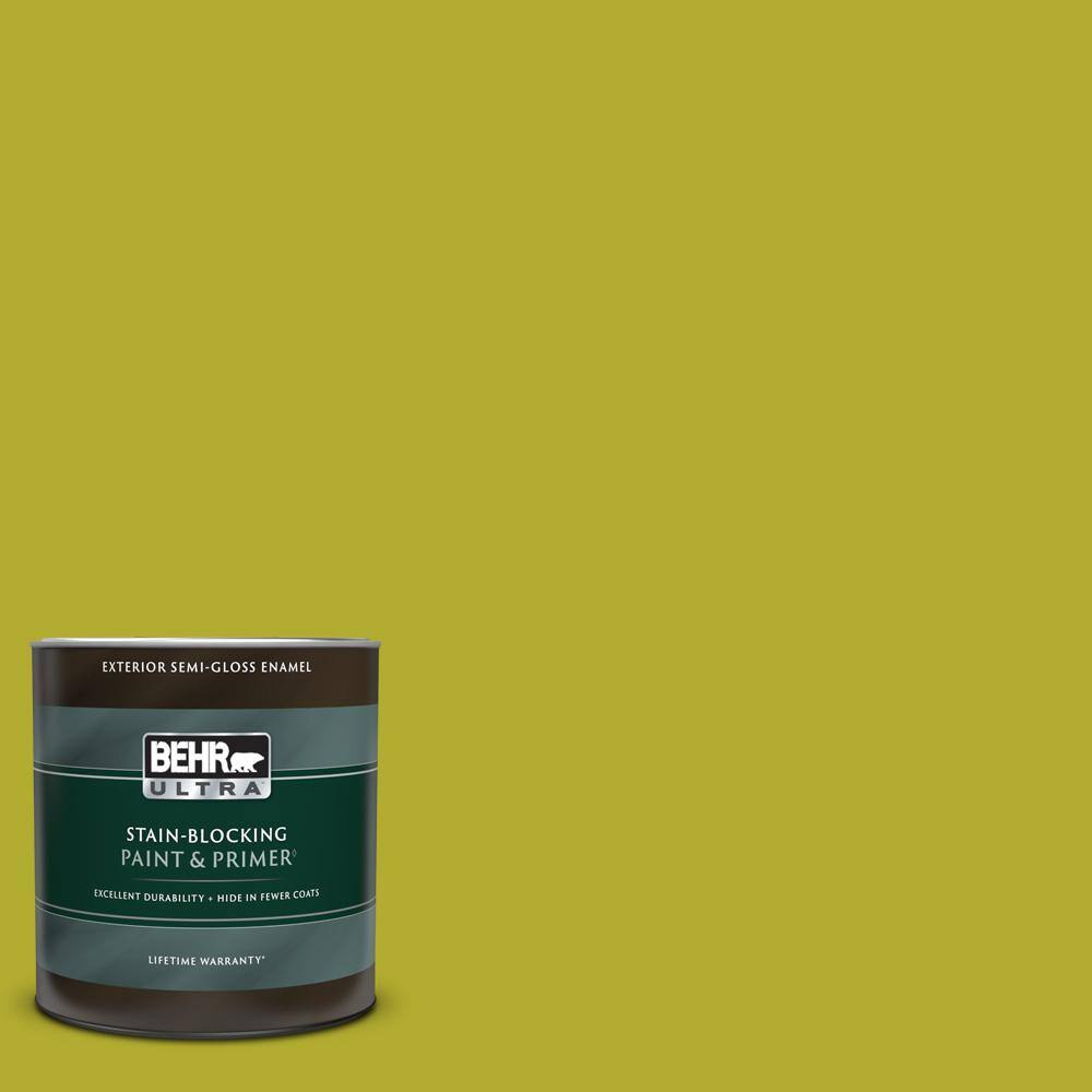 BEHR ULTRA 1 qt. #P340-6 Green Neon Semi-Gloss Enamel Exterior Paint ...