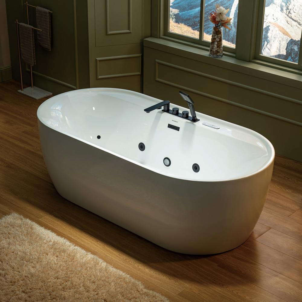 WOODBRIDGE 72 in. x 35 in. Combination Bathtub with Center Drain in ...