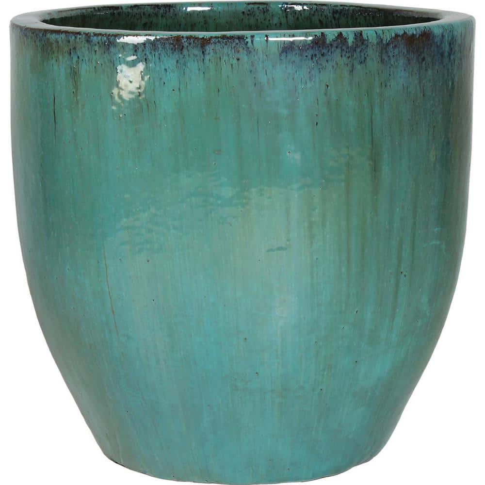 8 in. Azul Ceramic Egg Planter DG-113A-AZ - The Home Depot